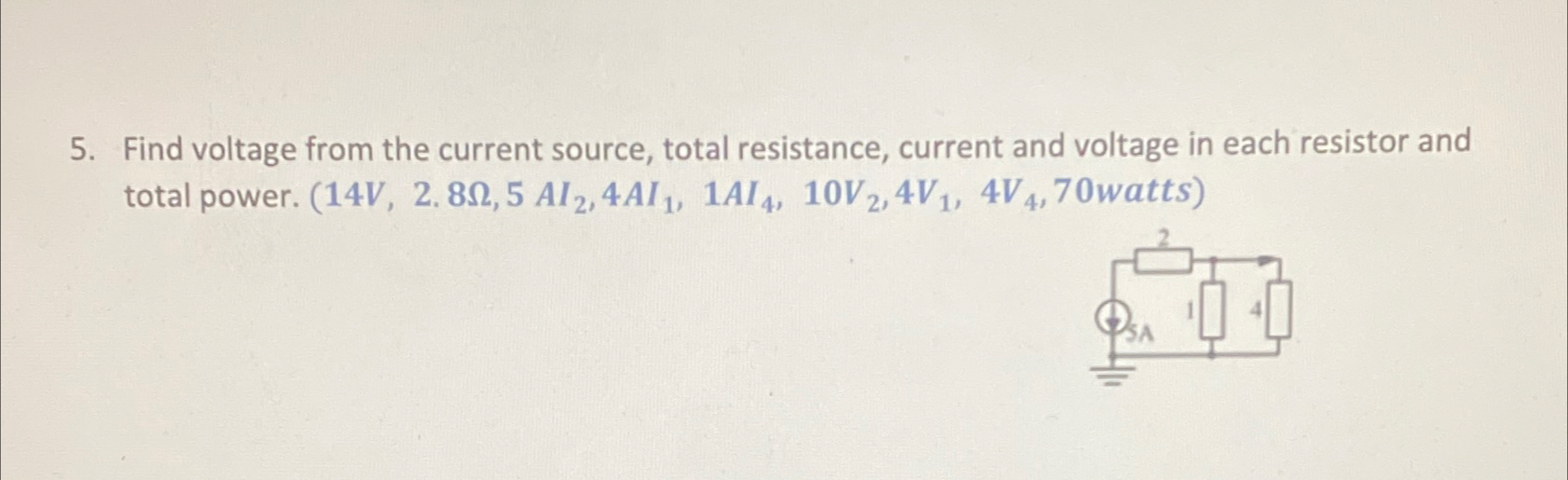 Solved Find voltage from the current source, total | Chegg.com