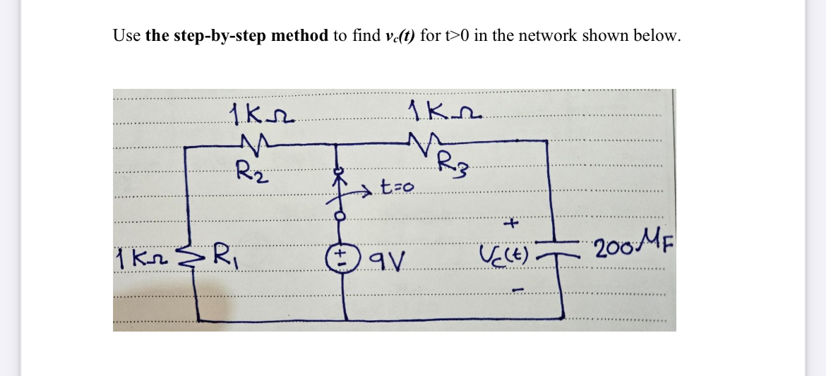 Solved Use the step-by-step method to find vc(t) ﻿for t>0 | Chegg.com