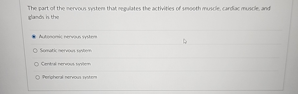 Solved The nervous system relays commands to smooth muscle, | Chegg.com