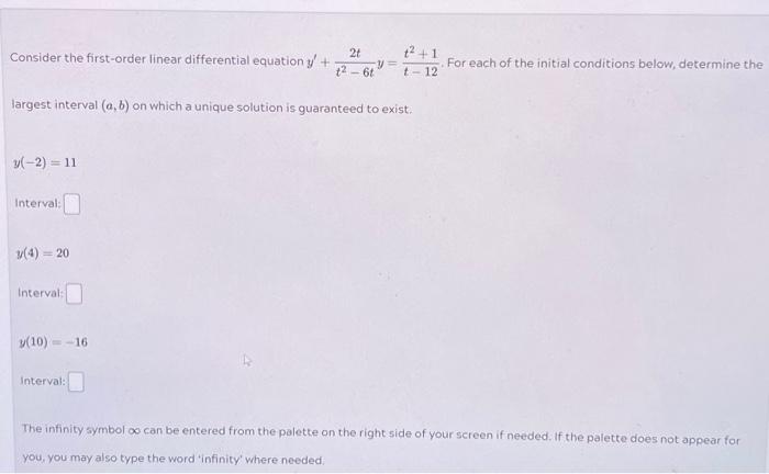 Solved Consider the first-order linear differential equation | Chegg.com