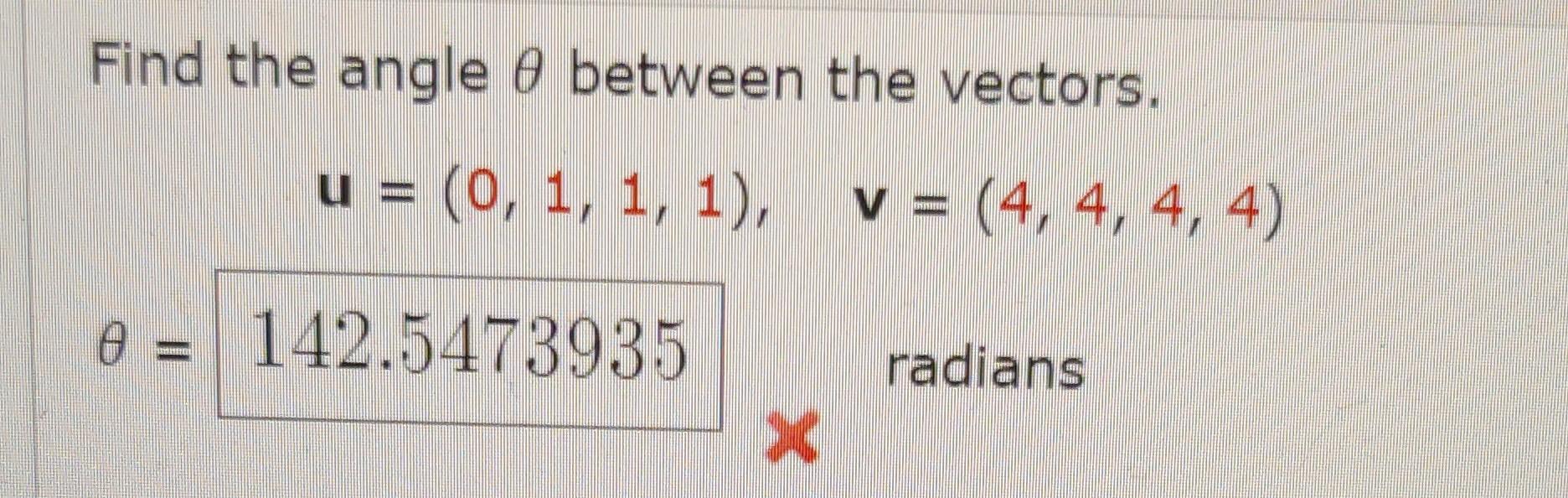 Solved Find the angle \\( \\theta \\) between the vectors. | Chegg.com