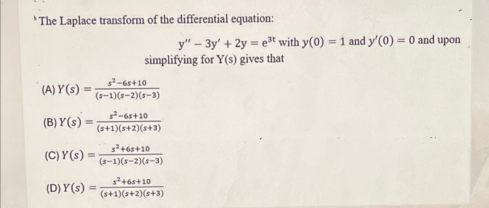 Solved 'The Laplace transform of the differential | Chegg.com