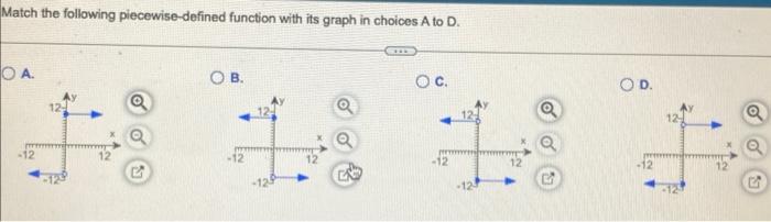 Solved Match the following piecewise-defined function with | Chegg.com