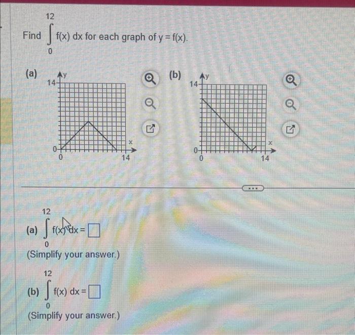 Solved Find ∫012f(x)dx for each graph of y=f(x). (a) (b) (a) | Chegg.com