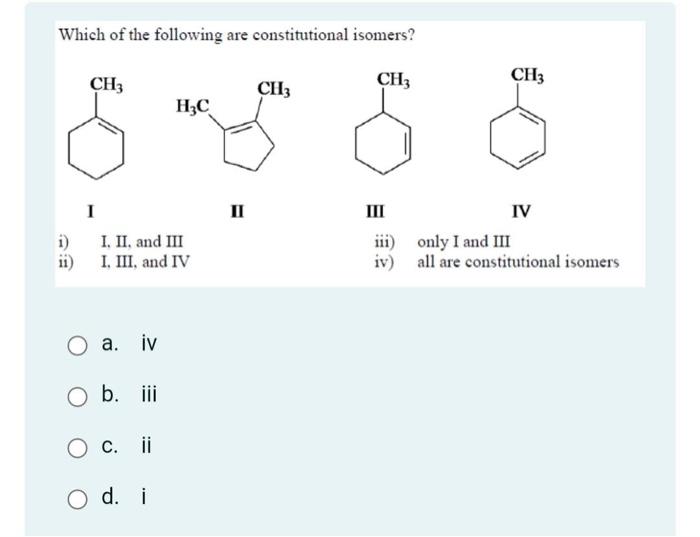 Solved Which of the following are constitutional isomers? | Chegg.com