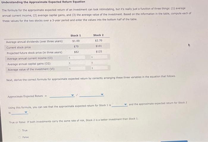 Solved Understanding the Approximate Expected Return | Chegg.com
