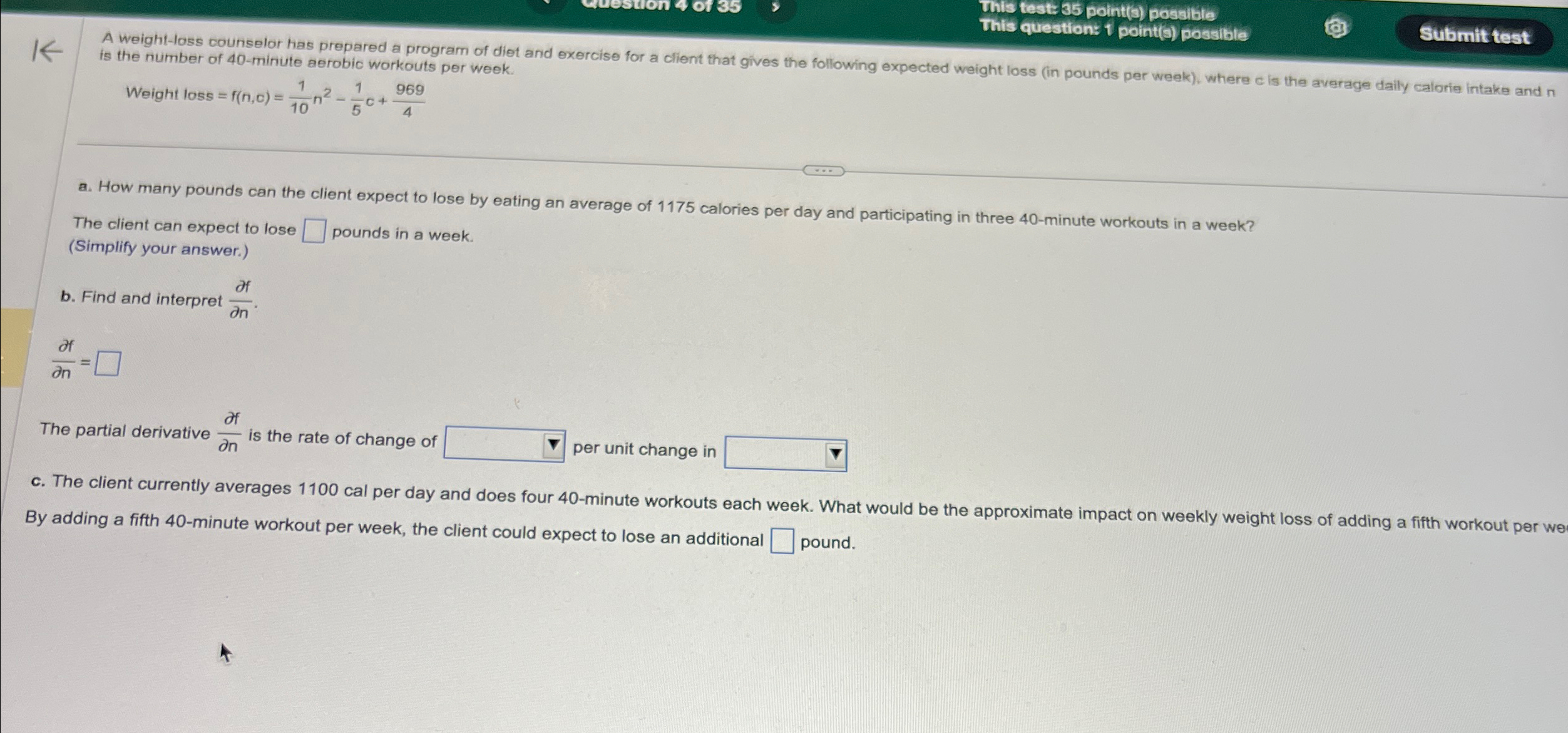 Solved Whis test: 35 ﻿point(s) ﻿possibleThis question: 1 | Chegg.com