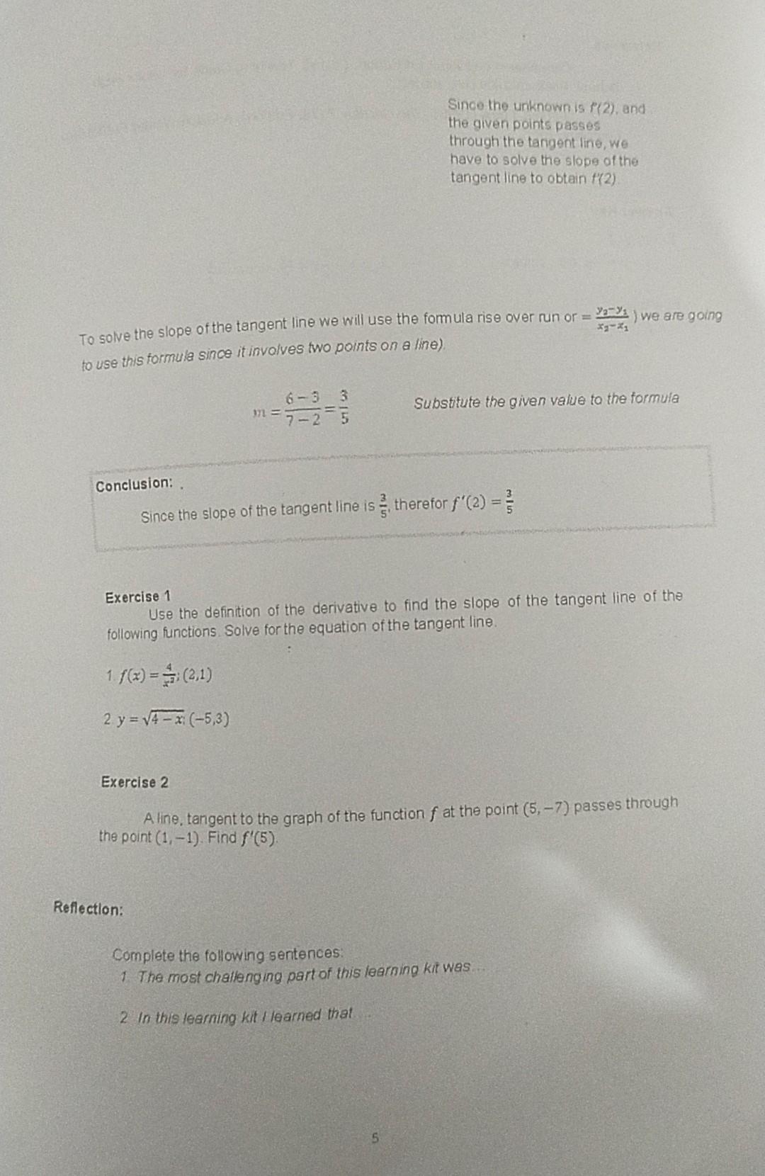 Solved BASIC CALCULUS LEARNING ACTIVITY SHEET Learning | Chegg.com
