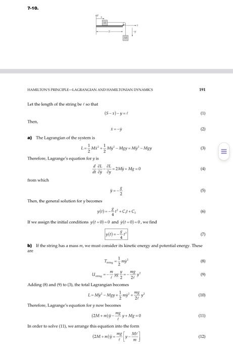 Solved 10. Two blocks, each of mass M, are connected by an | Chegg.com