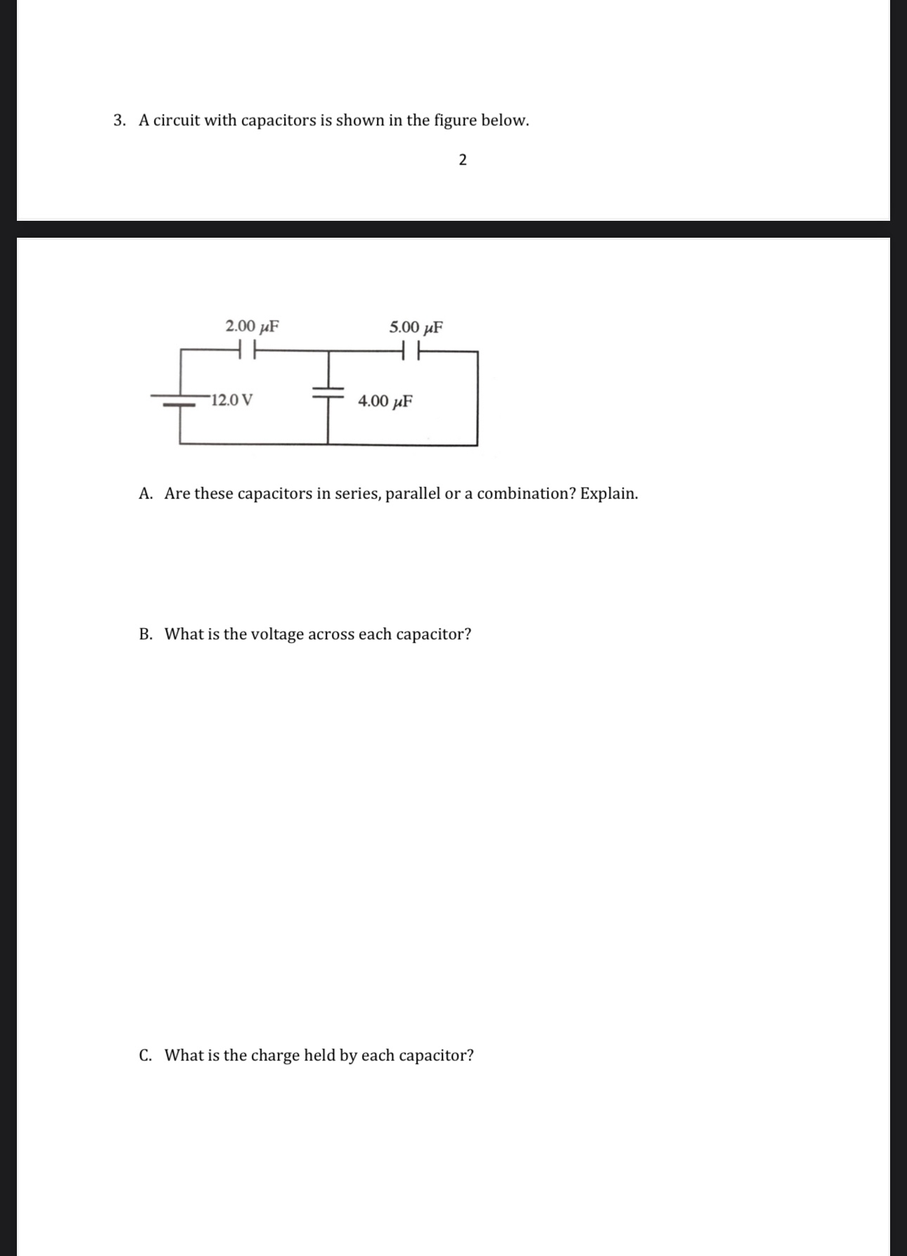 Solved A circuit with capacitors is shown in the figure | Chegg.com