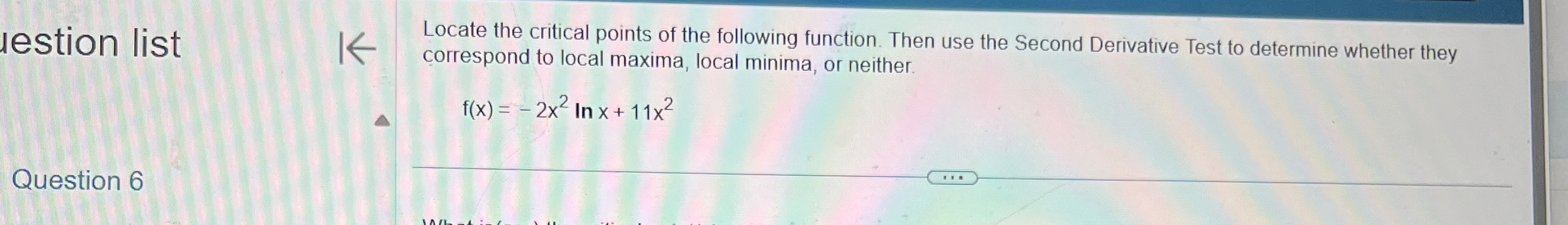 Solved lestion listLocate the critical points of the | Chegg.com