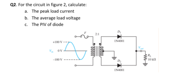 Solved by an EXPERT Q2. ﻿For the circuit in figure 2, ﻿calculate:a. ﻿The | Chegg.com