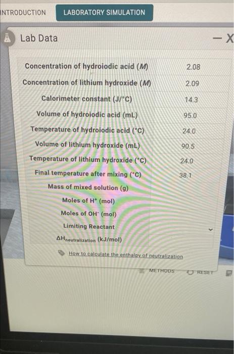 Solved PHASE 3: Calculate AH neutralization Complete the | Chegg.com