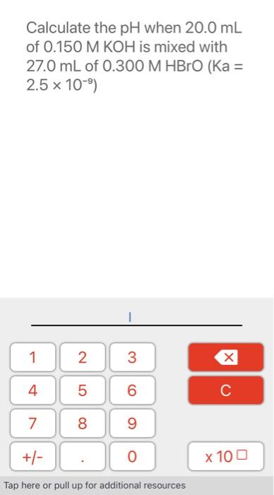 Solved Calculate the pH when 20.0 mL of 0.150MKOH is mixed | Chegg.com