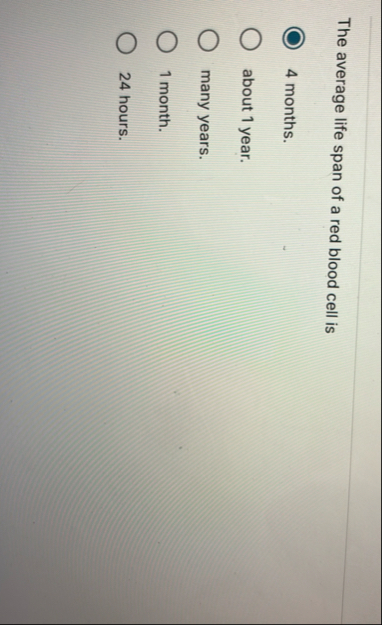 Solved The average life span of a red blood cell is4 | Chegg.com