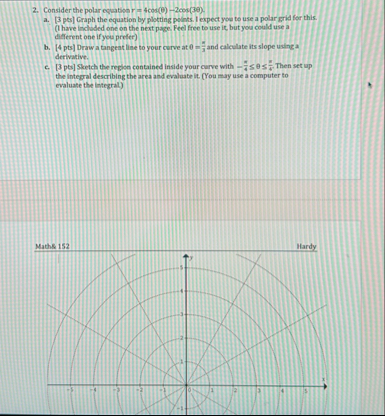 Solved Consider the polar equation r=4cos(θ)-2cos(3θ).a. [3 | Chegg.com