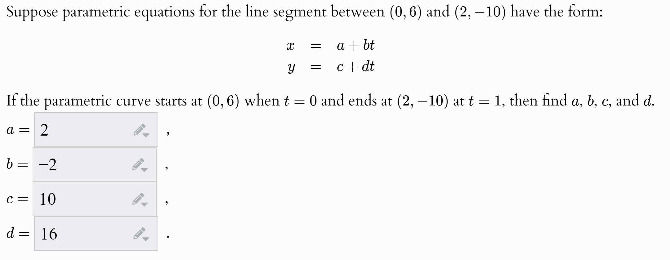 Suppose parametric equations for the line segment | Chegg.com