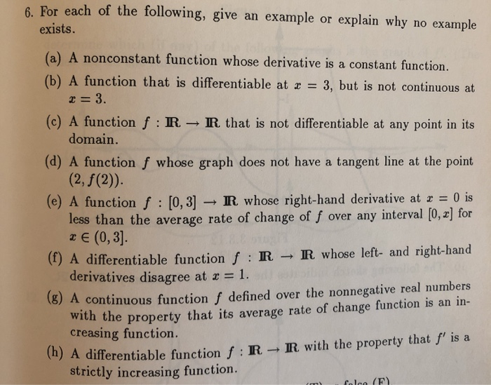 Solved 6. For each of the following, give an example or | Chegg.com