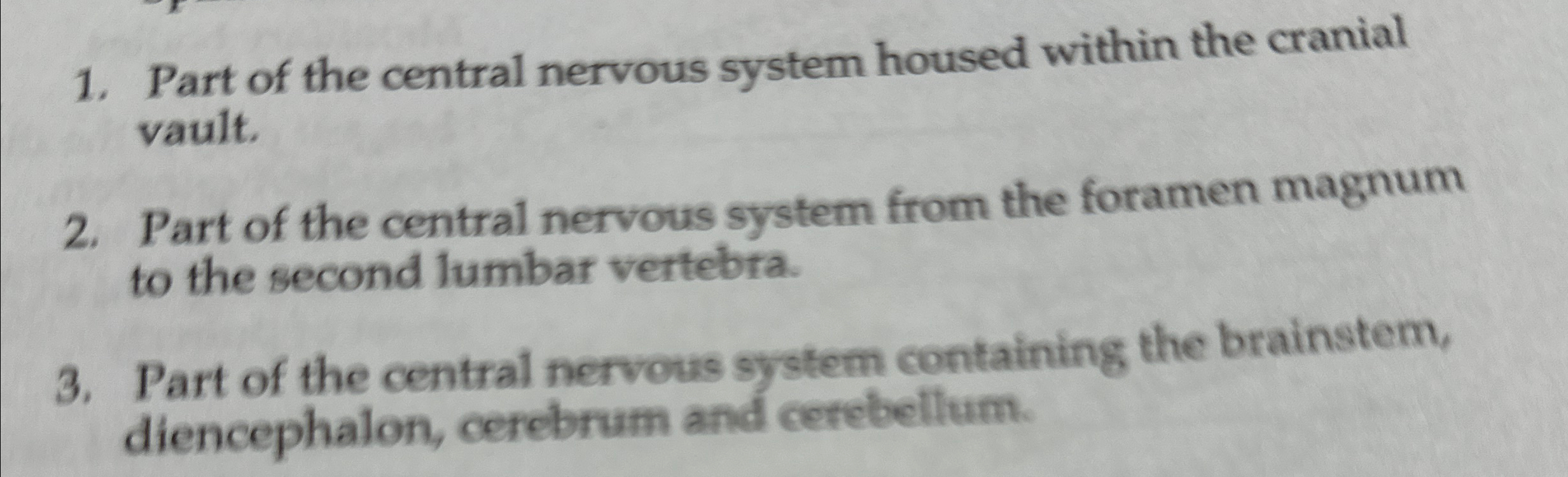Solved Part of the central nervous system housed within the | Chegg.com