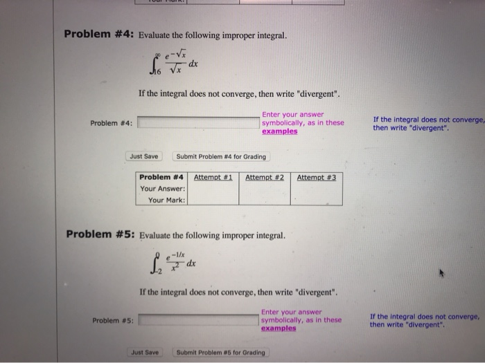 Solved Problem 4 Evaluate The Following Improper Integral