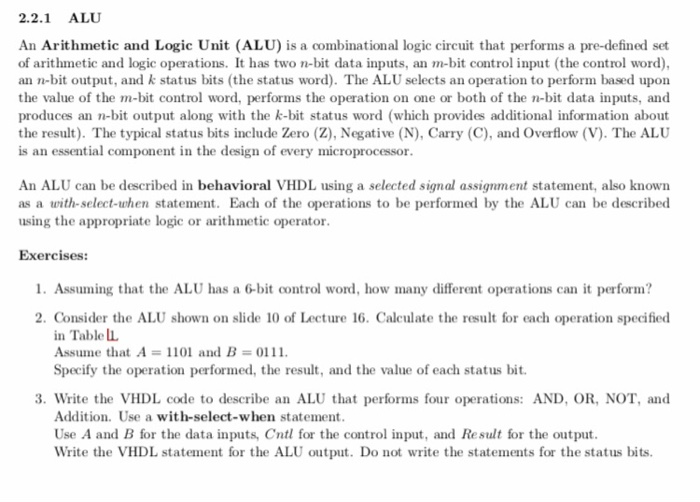 Arithmetic and Logic Unit (ALU) MSB LSB 2-to-1 Mux S3 | Chegg.com