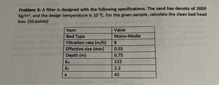 Solved Problem 3: A filter is designed with the following | Chegg.com