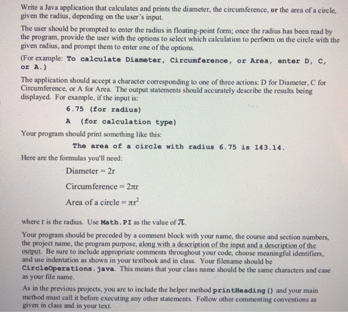 Solved Write A Java Application That Calculates And Prints
