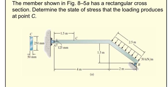 Solved The member shown in Fig. 8–5a has a rectangular cross | Chegg.com