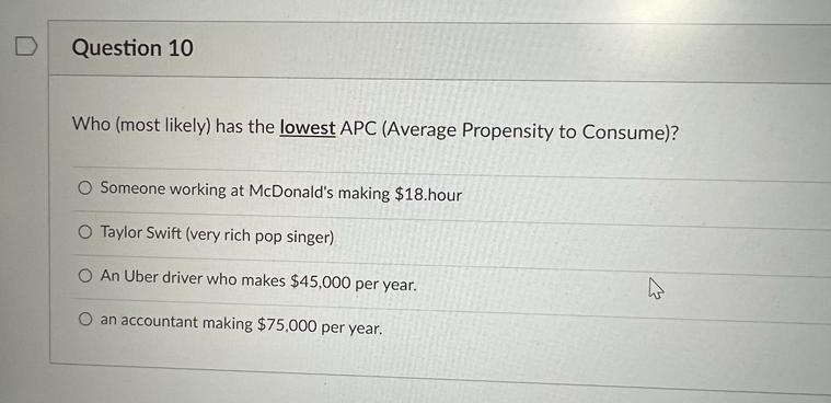 Solved Who (most likely) has the lowest APC (Average | Chegg.com