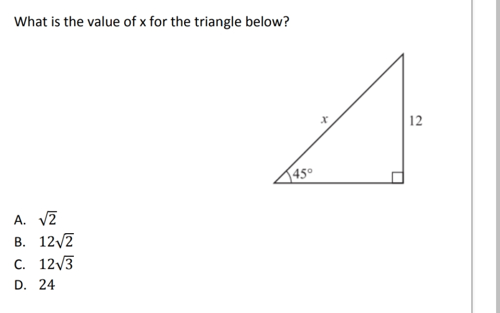 Solved What is the value of x ﻿for the triangle | Chegg.com