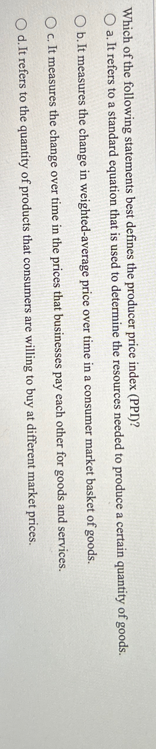 Solved Which of the following statements best defines the | Chegg.com