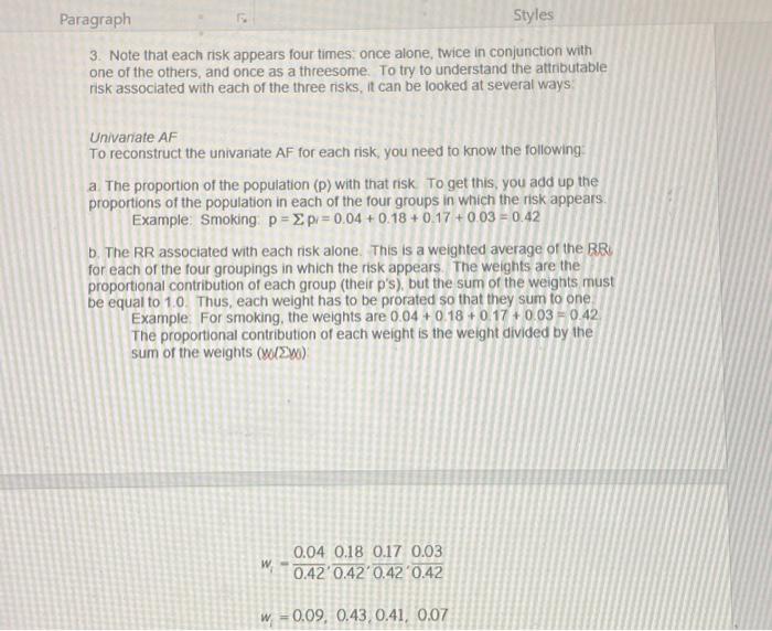 Solved 3. Note that each risk appears four times: once | Chegg.com