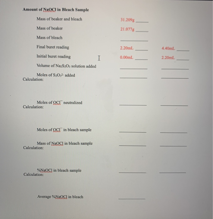 Standardization of Na2S2O3 solution 1 Concentration | Chegg.com