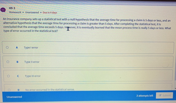 Solved . H9-3 Homework. Unanswered. Due in 4 days An | Chegg.com