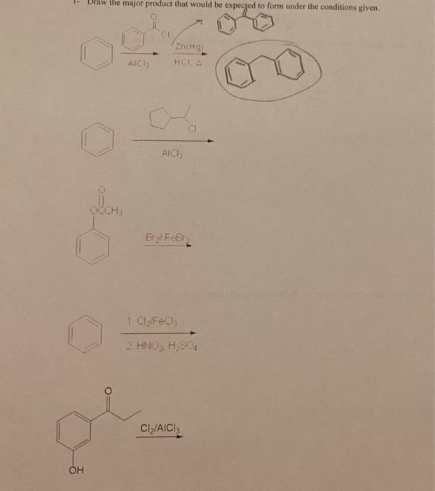[Solved]: help with all please!!! AlCh3 Br2/FeEr3 Cl2/AlCl3
