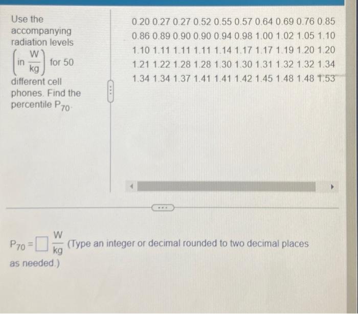 Solved P70=kgW (Type an integer or decimal rounded to two | Chegg.com