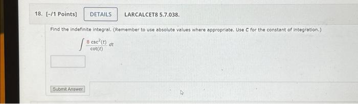 Solved Find the indefinite integral. (Remember to use | Chegg.com