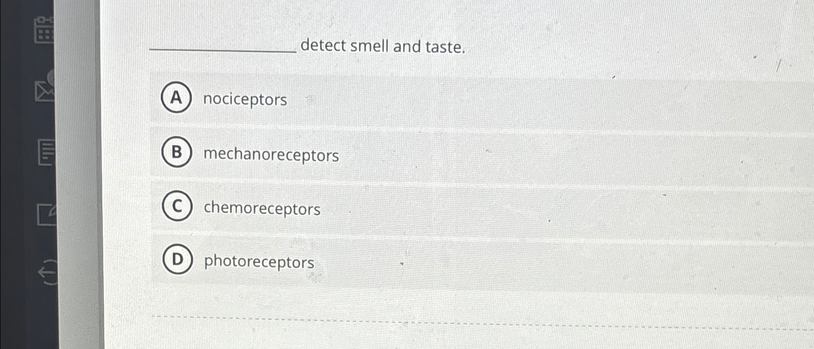 Solved detect smell and | Chegg.com