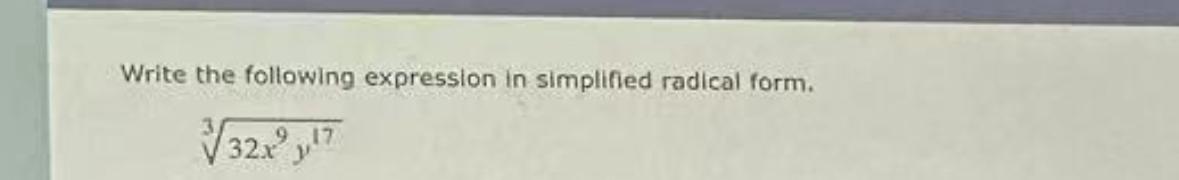 Solved Write the following expression in simplified radical | Chegg.com