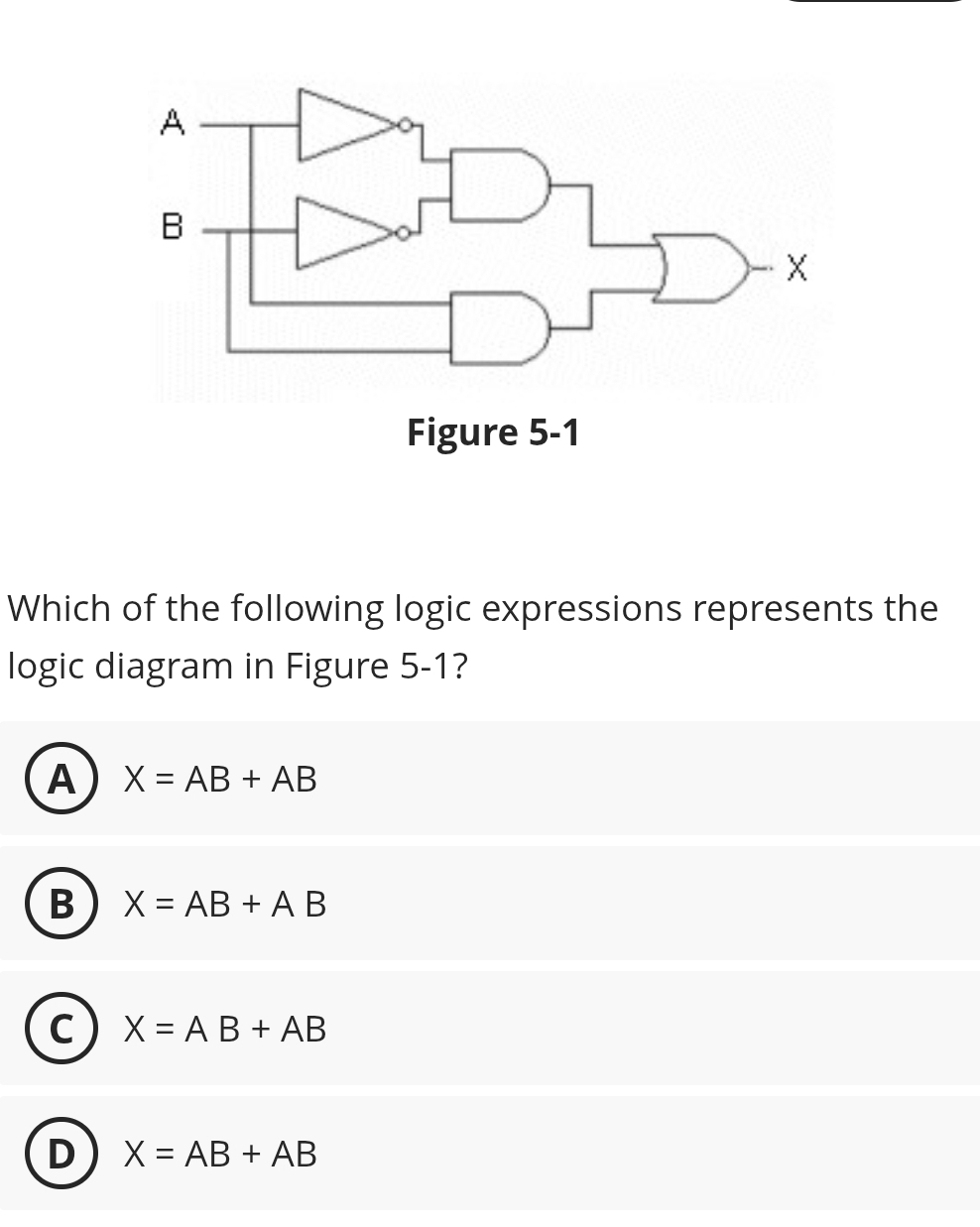 Which of the following logic expressions represents | Chegg.com