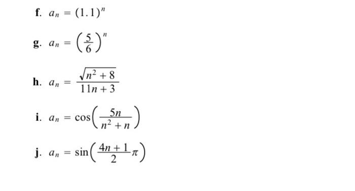 Solved 1pt each] Determine whether the sequence whose nth | Chegg.com