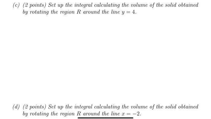 (c) (2 points) Set up the integral calculating the | Chegg.com