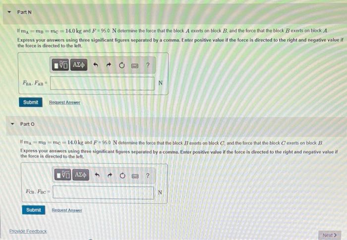 Solved Three blocks on a frictionless horizontal surface are | Chegg.com