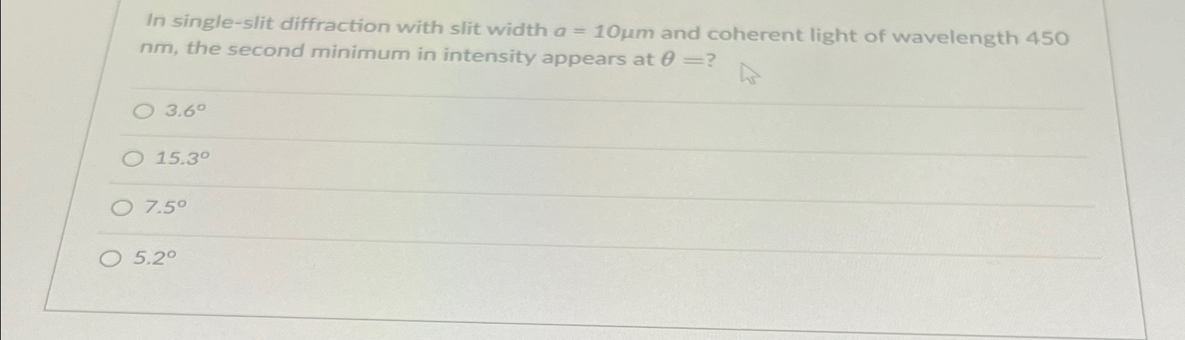 Solved In single-slit diffraction with slit width a=10μm | Chegg.com