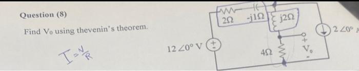 Solved Find V0 using thevenin's theorem. | Chegg.com