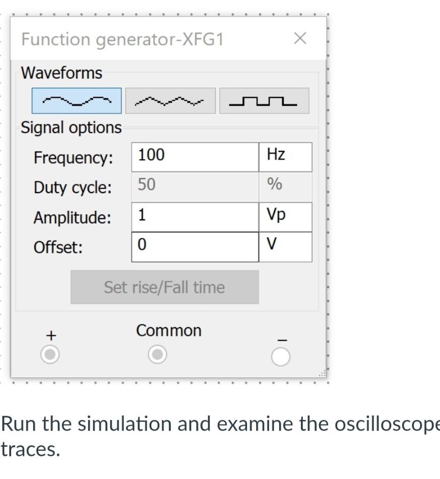 Solved Function generator-XFG1 Waveforms Signal options | Chegg.com