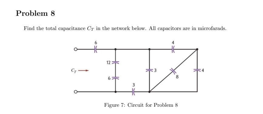 Solved Problem 8Find the total capacitance CT ﻿in the | Chegg.com