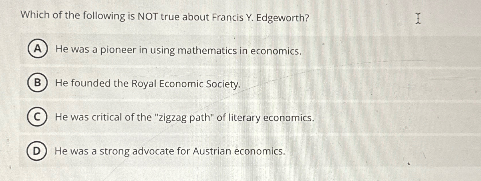 Solved Which of the following is NOT true about Francis Y. | Chegg.com