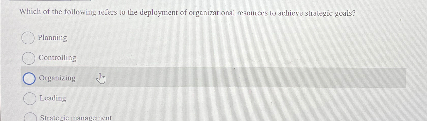 Solved Which of the following refers to the deployment of | Chegg.com