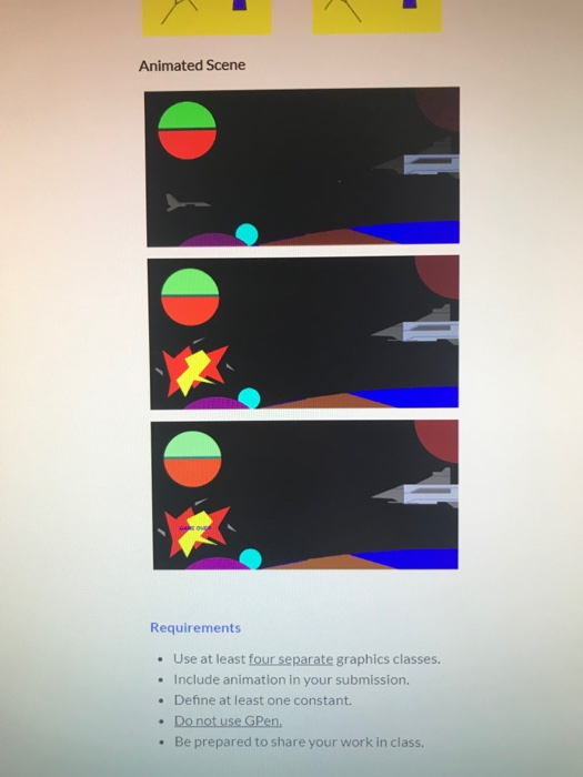 Solved Use the following graphics classes to create a | Chegg.com